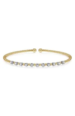 GABRIEL & CO. Diamond Beaded Cuff Bracelet - Two Tone