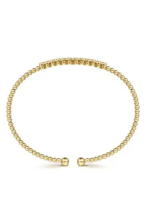 GABRIEL & CO. Diamond Bezel Beaded Cuff Bracelet