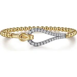 GABRIEL & CO. Diamond And 14k Gold Link Bracelet - Two Tone