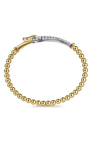 Gabriel & Co. Diamond And Gold Beaded Link Bracelet