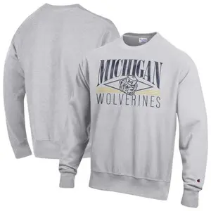 Champion Michigan Wolverines Reverse Weave Fleece Sweatshirt - Gray