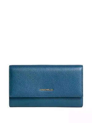 COCCINELLE Logo-appliqué Leather Wallet - Blue
