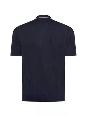 Eleventy Ribbed Zip-neck Polo Shirt