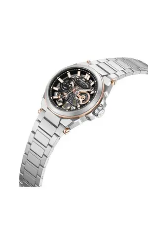KENNETH COLE Skeleton Automatic Bracelet Watch - Silver