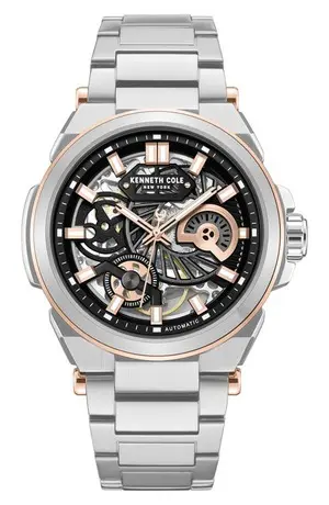 KENNETH COLE Skeleton Automatic Bracelet Watch - Silver