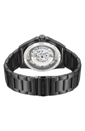KENNETH COLE Skeleton Automatic Bracelet Watch - Black