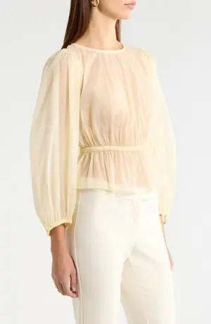 Astr The Label Amie Peplum Chiffon Top