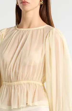 Astr The Label Amie Peplum Chiffon Top