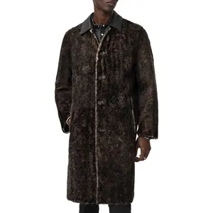 John Varvatos Herringbone Shearling Coat