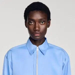 Sandro Cropped Zip Shirt