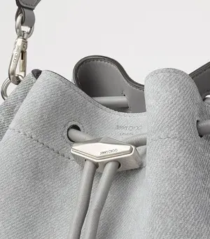 JIMMY CHOO Medium Cinch Suede Denim Shoulder Bag