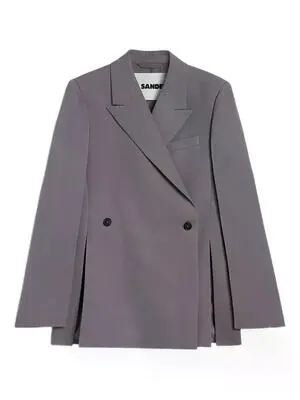 JIL SANDER Wool Gabardine Blazer - Grey