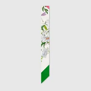 Gucci Printed Silk Ribbon Silk - White