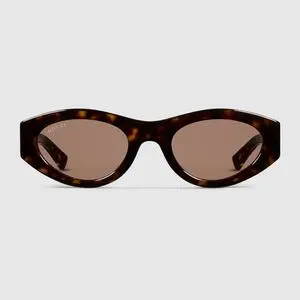 Gucci Oval Frame Sunglasses - Beige