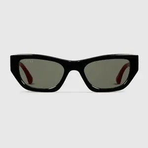 Gucci Cat-eye Sunglasses With Web Temples - Black