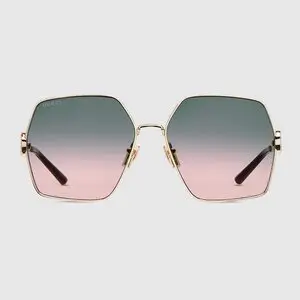 Gucci Oval Frame Sunglasses - Gold