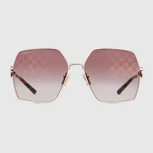 Gucci Oval Frame Sunglasses - Gold