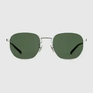 Gucci Round Frame Sunglasses With Web Detail
