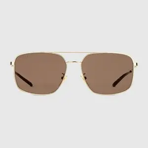 Gucci Specialized Fit Navigator Sunglasses - Gold