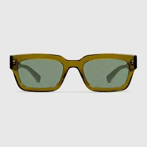 Gucci Rectangular Frame Sunglasses - Green