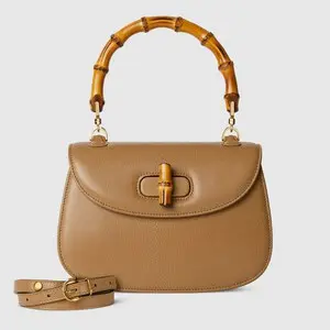 Gucci Bamboo 1947 Small Bag In Leather - Beige