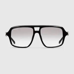 Gucci Oversize Navigator Sunglasses - Black