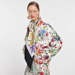 Gucci Printed Silk Wool Shawl