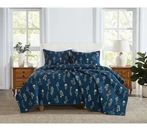 CANNON Avery Floral King 3 Piece Quilt Set - One-color