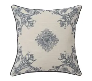 OX BAY TRADING CO. Ox Bay Blue/ivory Floral Recycled P.e.t. Throw Pillow, 20'x20 - One-color