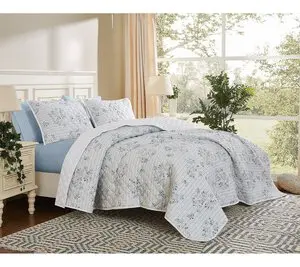 COTTAGE CLASSICS Emma Floral Twin/txl Quilt Set