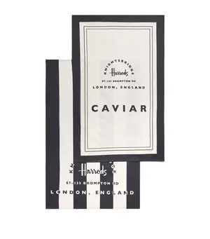 Harrods Caviar Tea Towel - Black