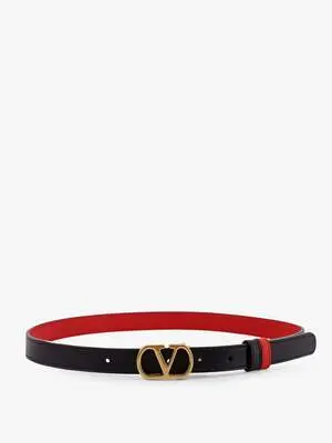 Valentino Garavani Leather Belt With Vlogo Signature - Black