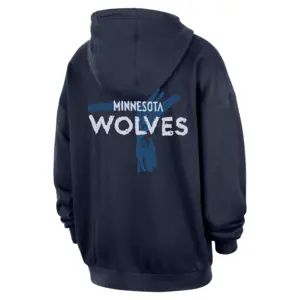 Nike Minnesota Timberwolves Courtside Jordan Nba Club Premium Pullover Hoodie - Blue