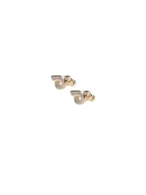 FERRAGAMO Gancini Rhinestone Earrings - Gold