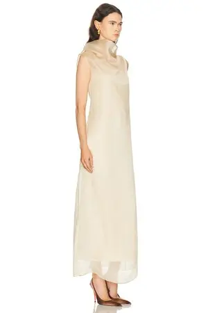 SEV High Neck Organza Column Dress