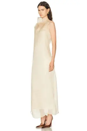 SEV High Neck Organza Column Dress