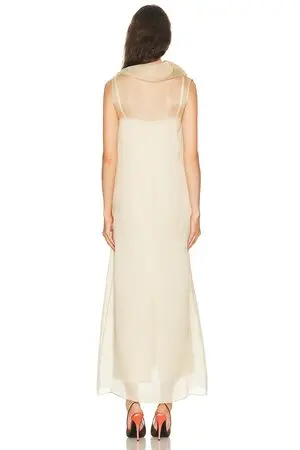 SEV High Neck Organza Column Dress