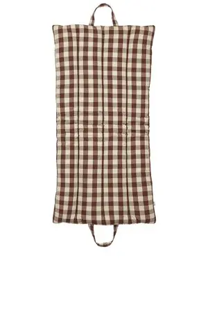 FERM LIVING Bothy Check Folding Mat In Burgundy,cream - Cinnamon & Green