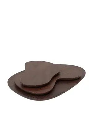 FERM LIVING Cairn Cutting Boards Set Of 3 - Dark Brown