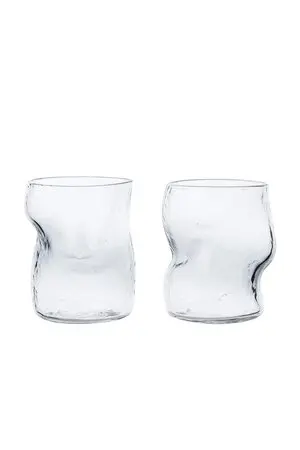 FERM LIVING Dimple Glasses Set Of 2 - Clear