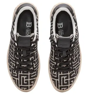 Balmain Monogram B-court Trainers - Black