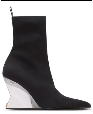 Balmain Wedge Knit Ankle Boots