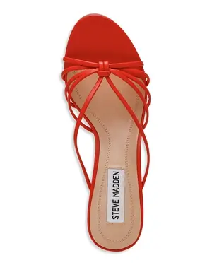 Steve Madden Edna Leather Sandals - Red Leather