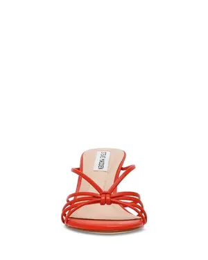 Steve Madden Edna Leather Sandals - Red Leather