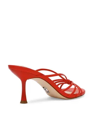 Steve Madden Edna Leather Sandals - Red Leather