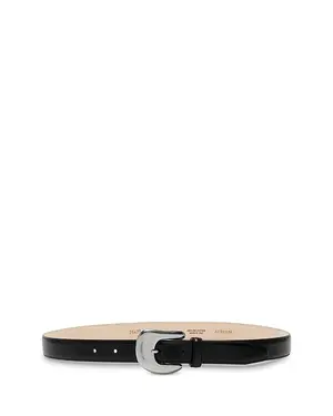AUREUM No. 8 Leather Belt - Black/silver