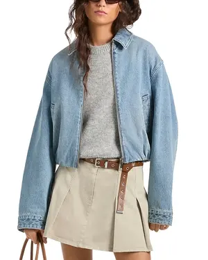 Michael Kors Denim Bomber Jacket