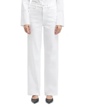 7 For All Mankind Stovepipe High-rise Straight Leg Jeans - Soleil (white)