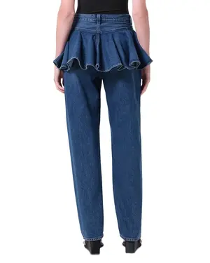 AGOLDE High Rise Straight Peplum Jeans - Peak