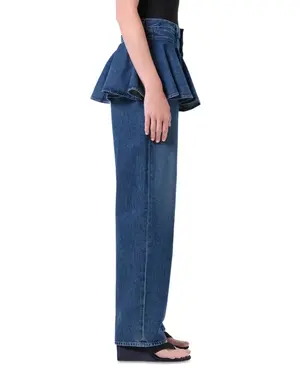 AGOLDE High Rise Straight Peplum Jeans - Peak